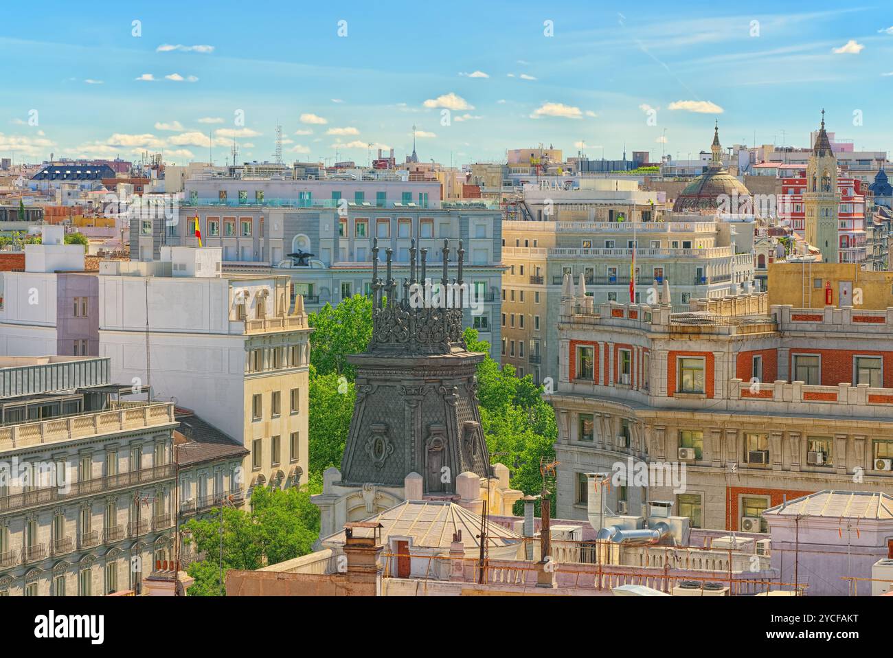 Panoramic view from above on the capital of Spain- the city of Madrid ...