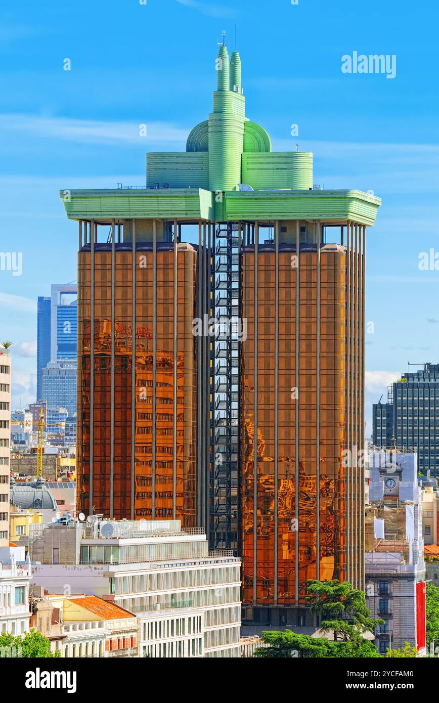 Panoramic view from above on the capital of Spain- the city of Madrid ...