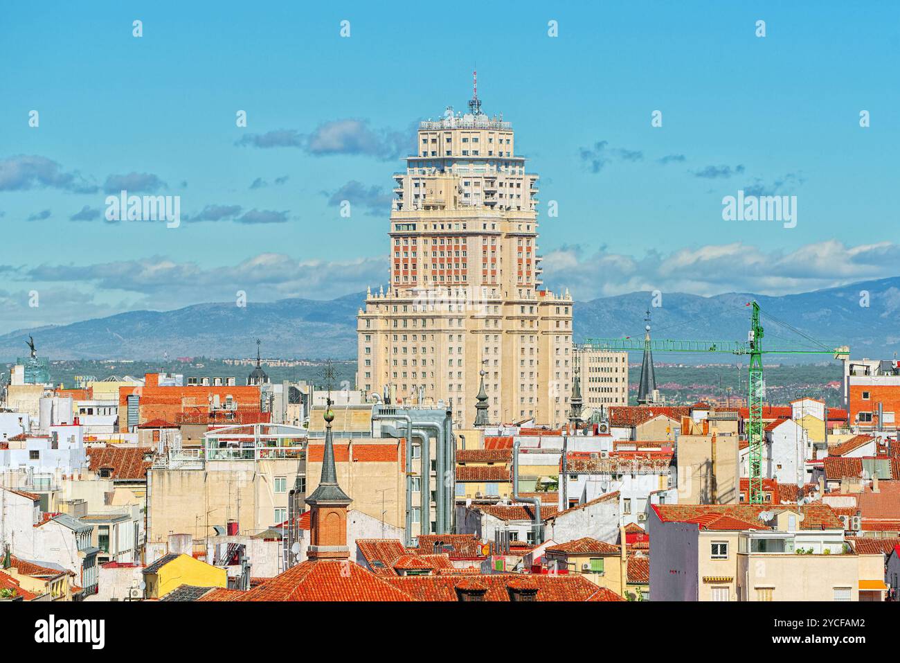 Panoramic view from above on the capital of Spain- the city of Madrid ...