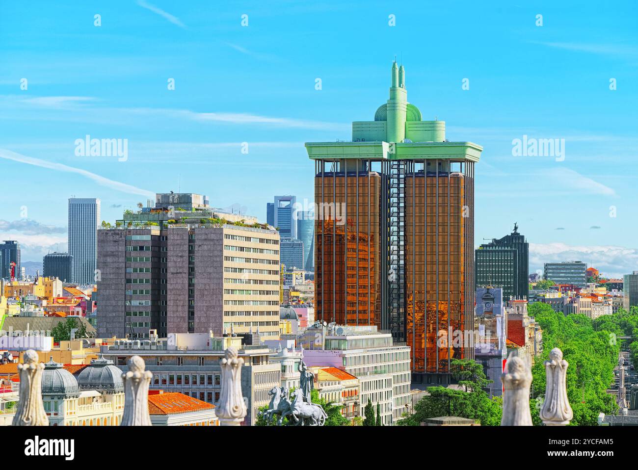 Panoramic view from above on the capital of Spain- the city of Madrid ...