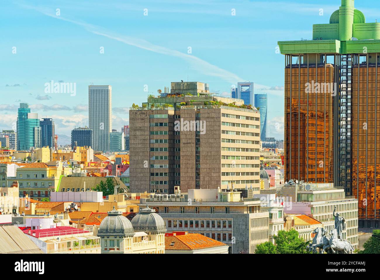 Panoramic view from above on the capital of Spain- the city of Madrid ...