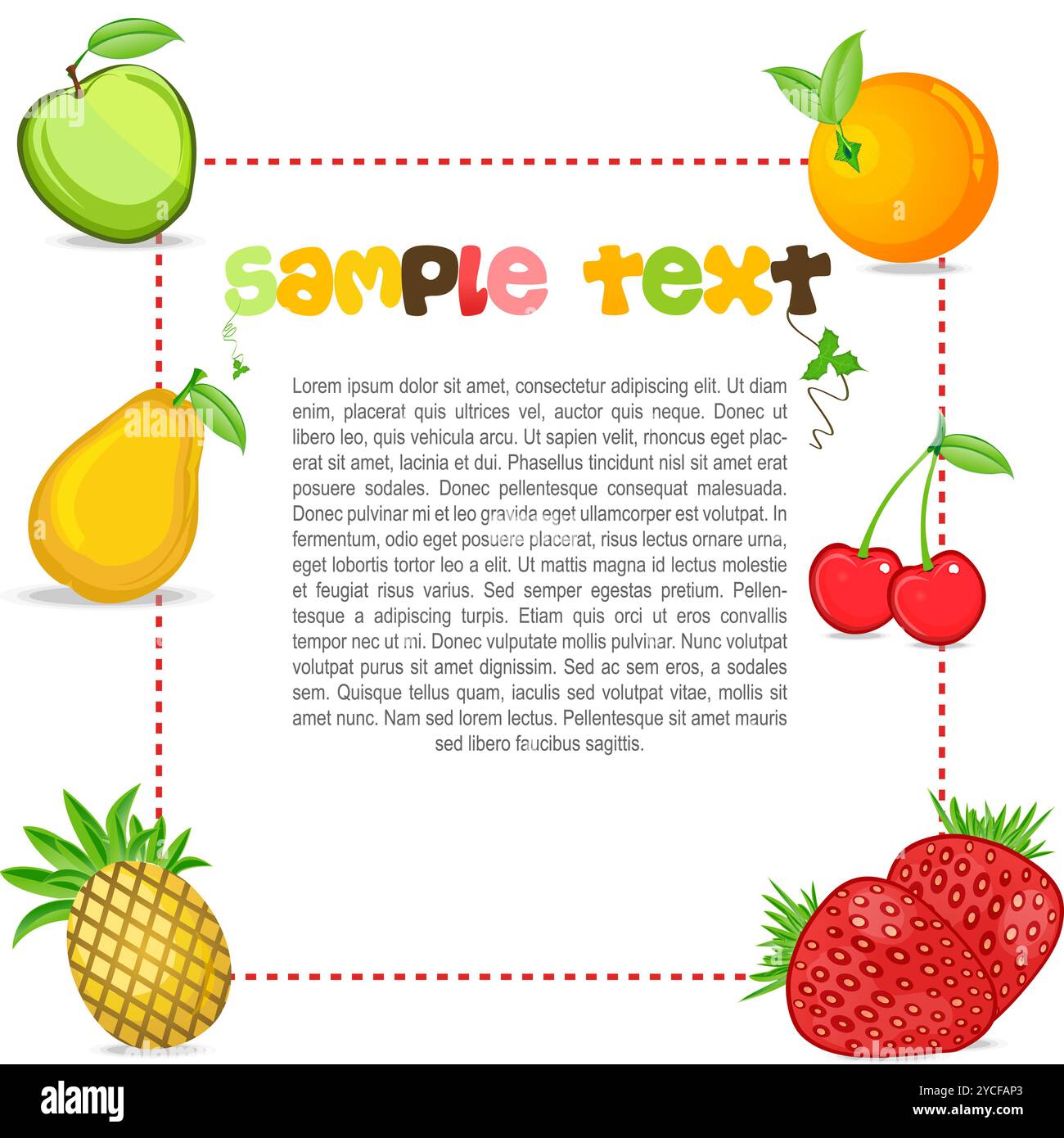 Fresh fruit design template Cut Out Stock Images & Pictures - Alamy