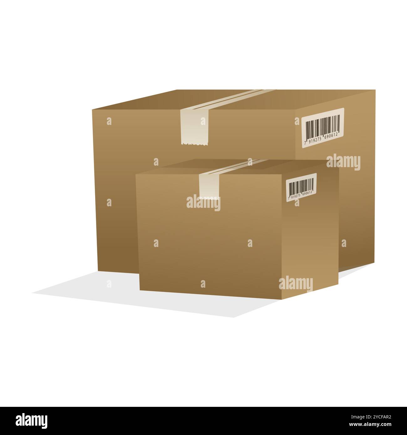 Parcel cardboard boxes vector Cut Out Stock Images & Pictures - Alamy