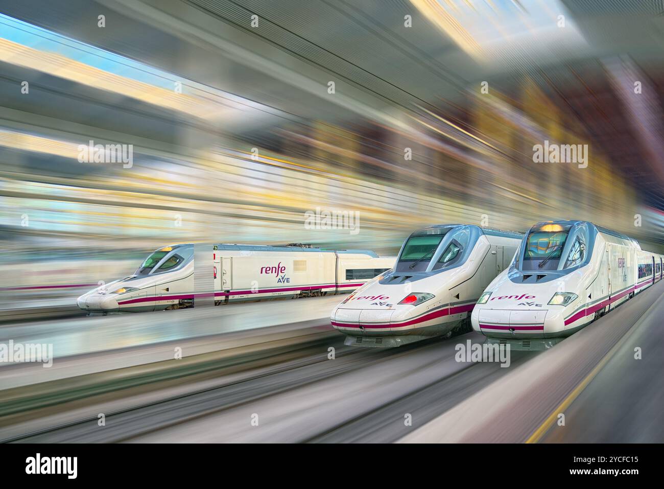 Madrid, Spain - June 08, 2017 : Modern hi-speed passenger train of ...