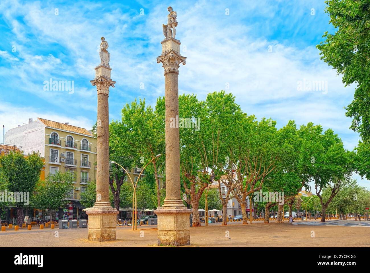 Seville, Spain - June 08, 2017 : Column Alameda de Hercules in downtown ...