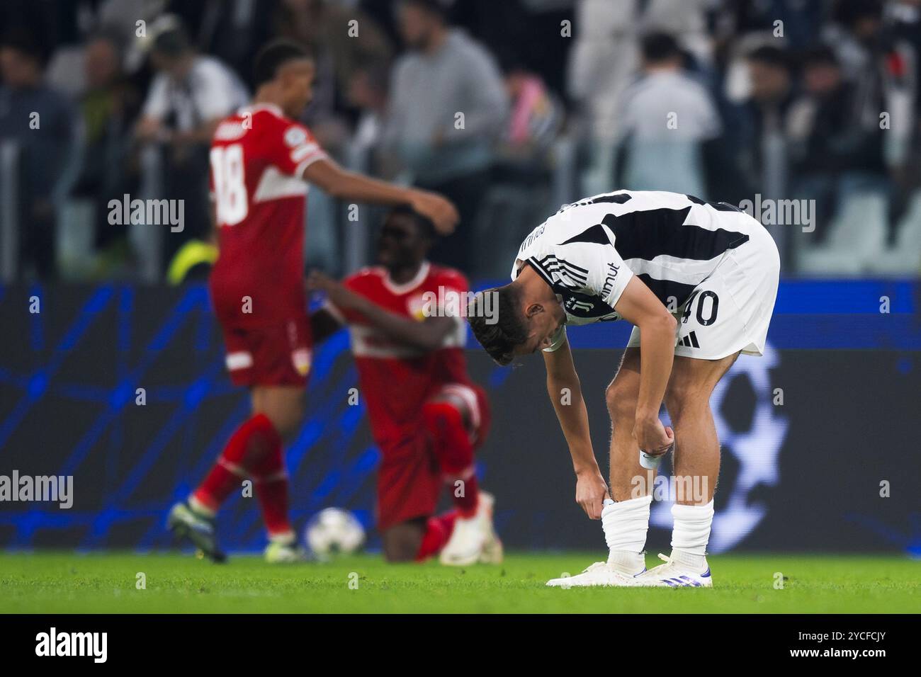 Turin, Italy. 22 October 2024. Jonas Rouhi of Juventus FC looks ...