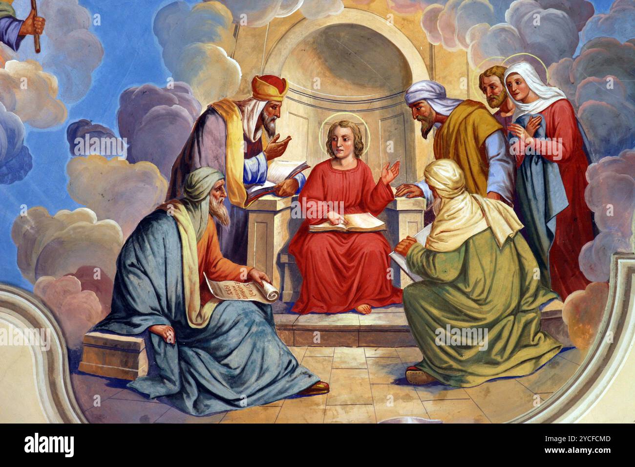 Jesus in temple fresco hi-res stock photography and images - Alamy
