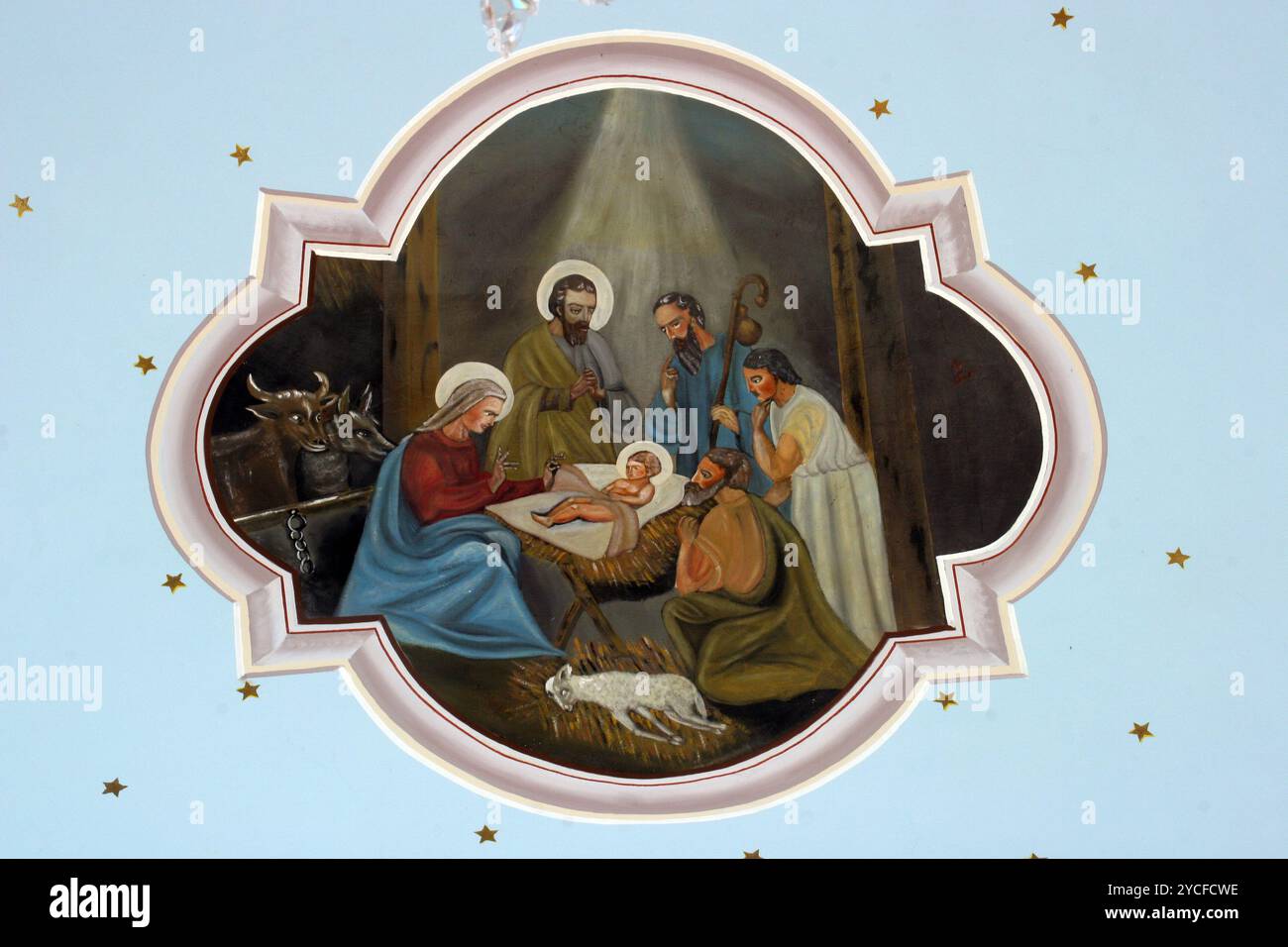 Nativity Scene, Adoration of the Shepards Stock Photo - Alamy
