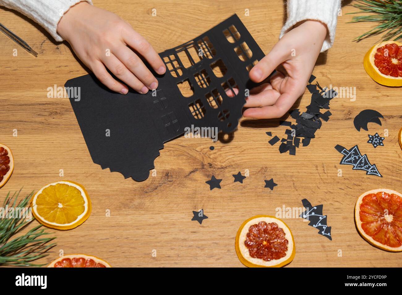 Christmas Gingerbread Paper black House Gift idea. Do it yourself ...