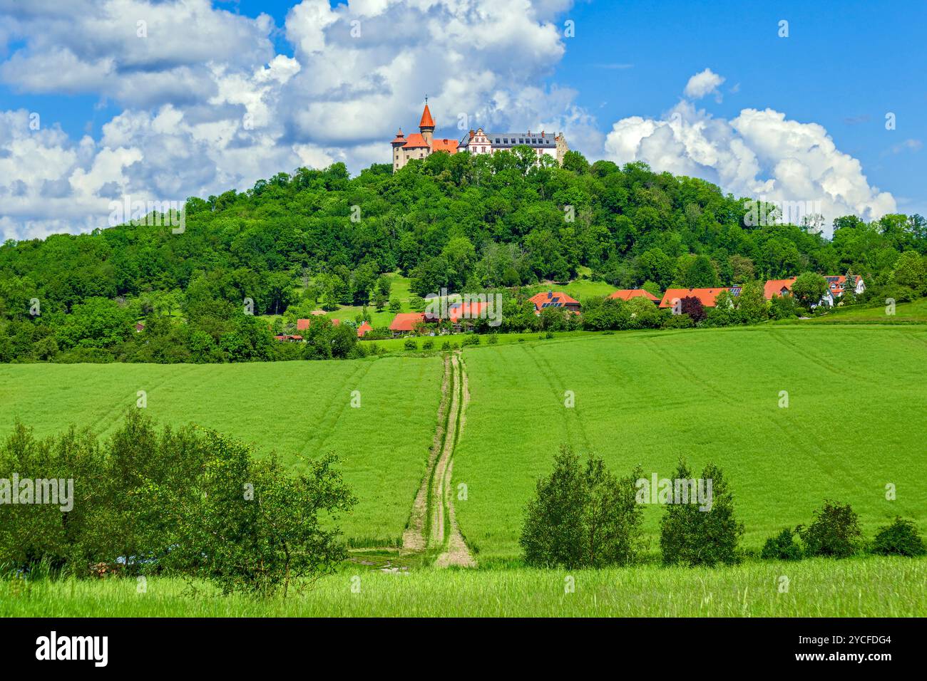 Germany, Thuringia, the Veste Heldburg was a high medieval hilltop ...