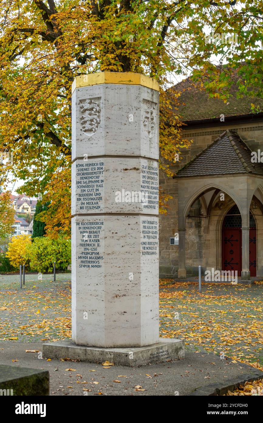 Germany, Baden-Württemberg, Denkendorf Monastery, the Staufer stele ...