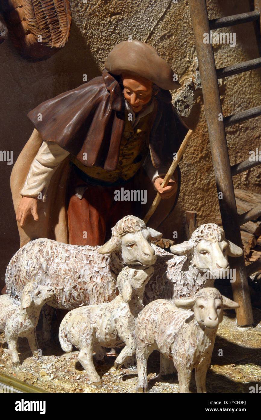 Nativity scene, Adoration of the Shepards Stock Photo - Alamy