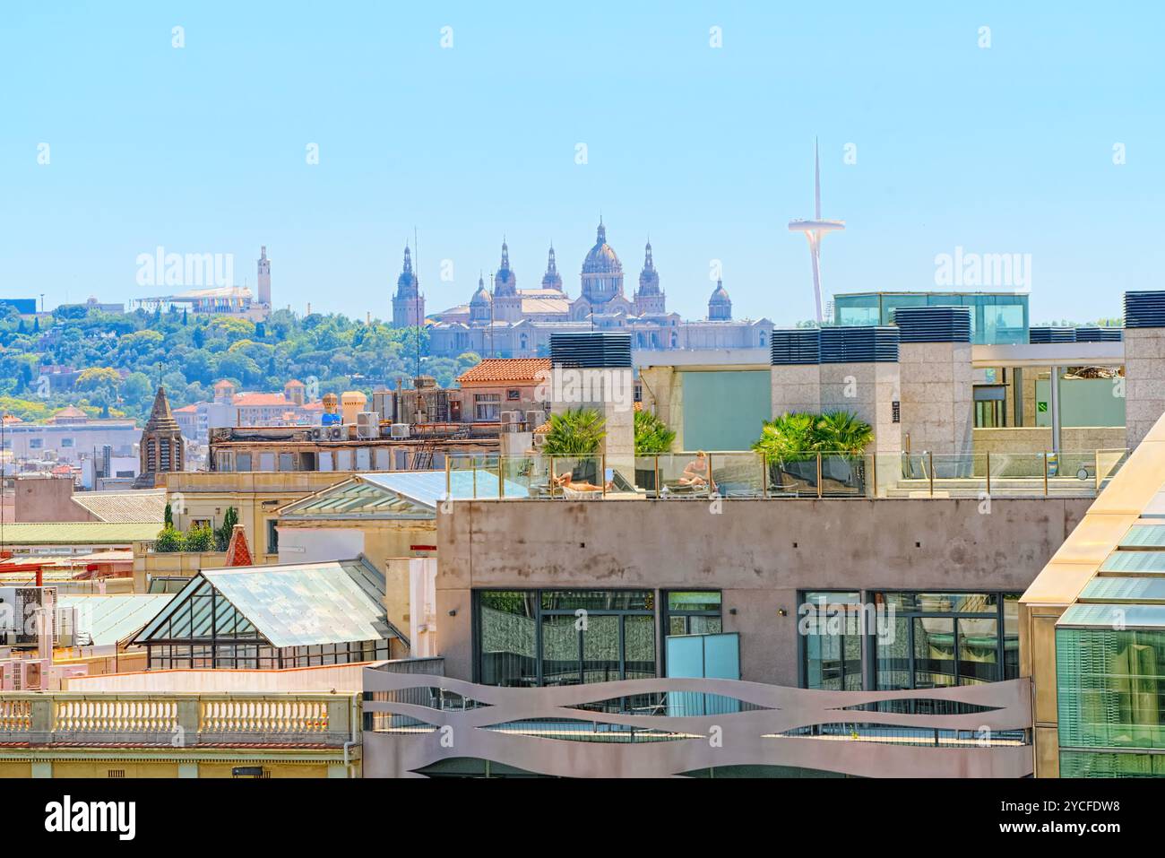 Panorama of the center of Barcelona, the capital of the Autonomy of ...