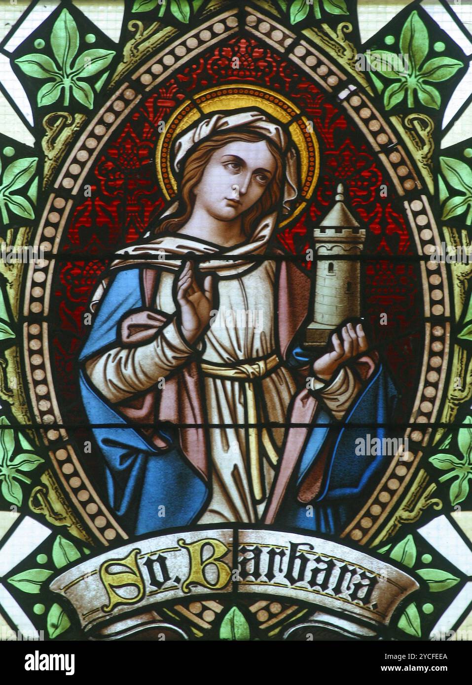 Stained glass window saint barbara hi-res stock photography and images ...