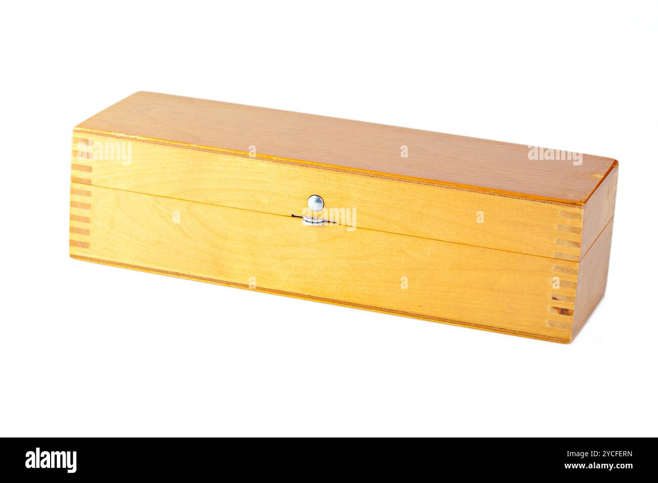Closed wooden box isolated on a white background Stock Photo - Alamy