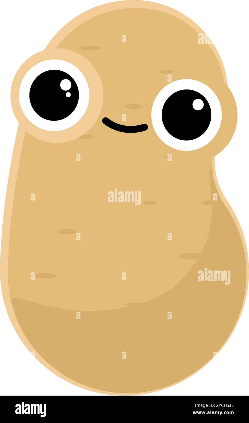 cute potato in kawaii style - vector illustration Stock Vector Image ...