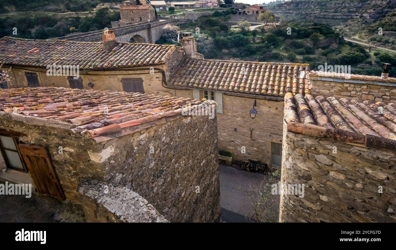 Partial view of Minerve. The village was the last refuge of the Cathars ...
