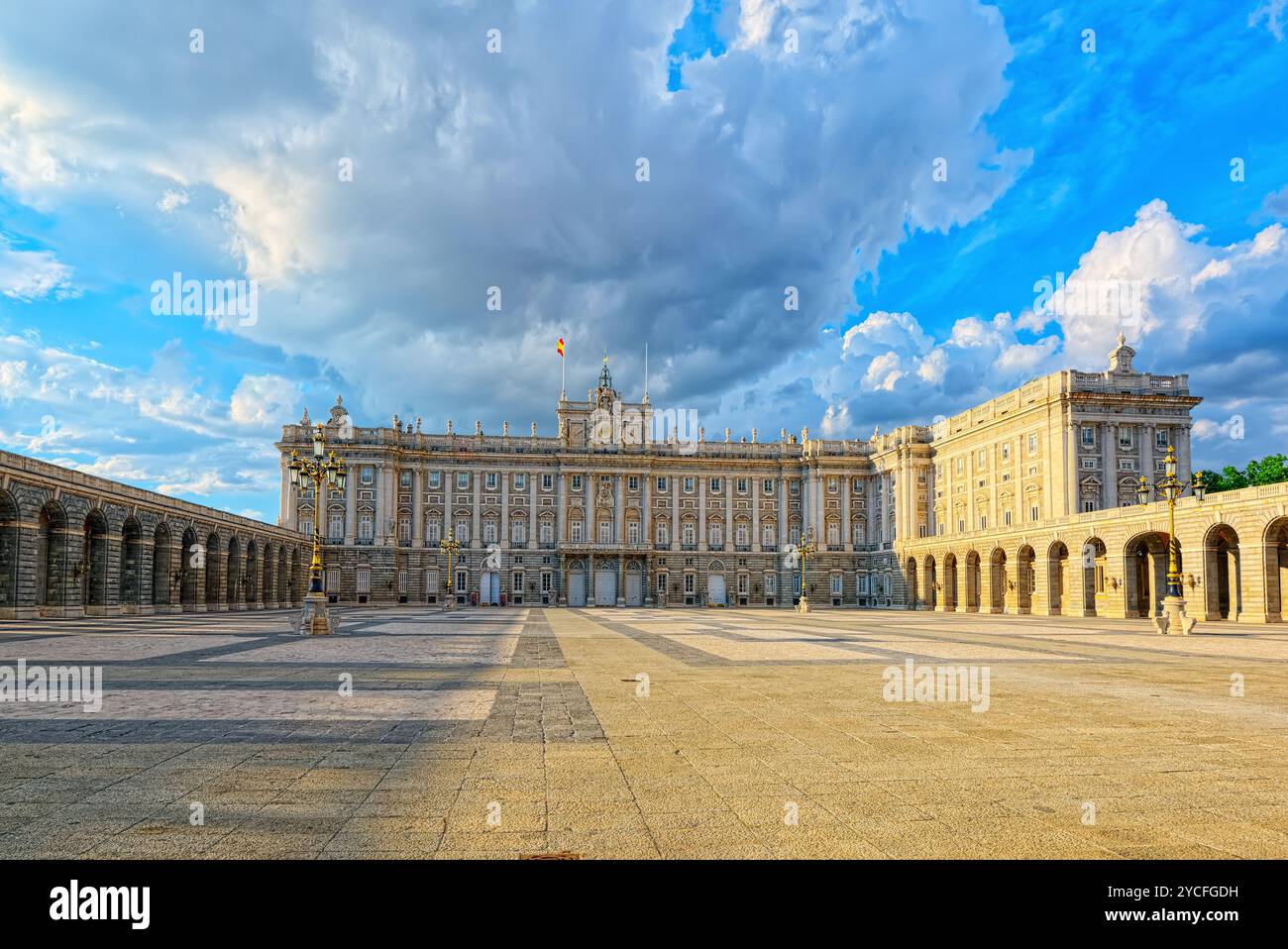 Royal Palace in Madrid (Palacio Real de Madrid) and Armory Square in ...