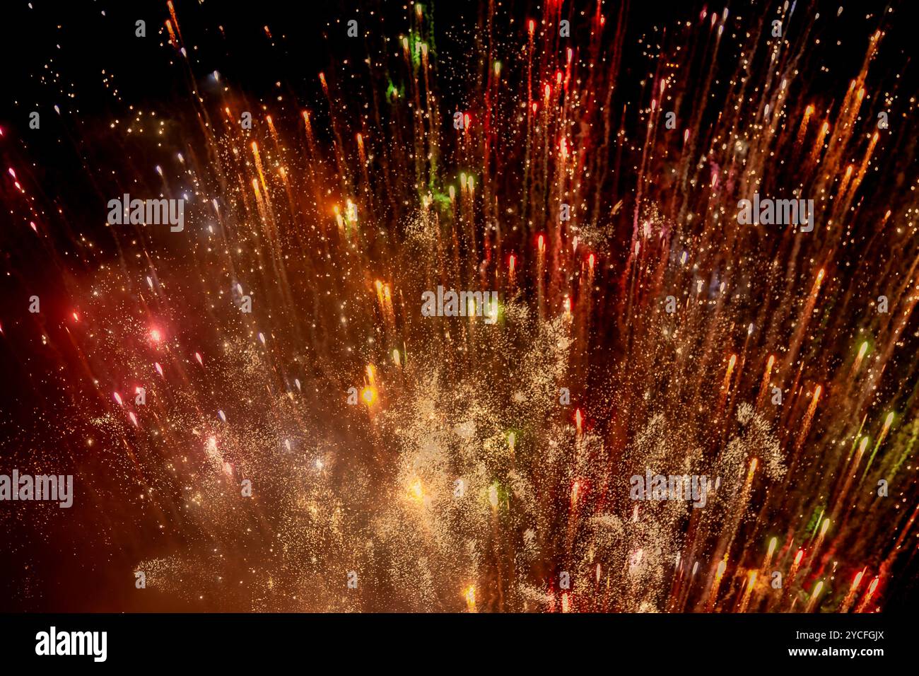 Fireworks exploding in the night sky Stock Photo - Alamy