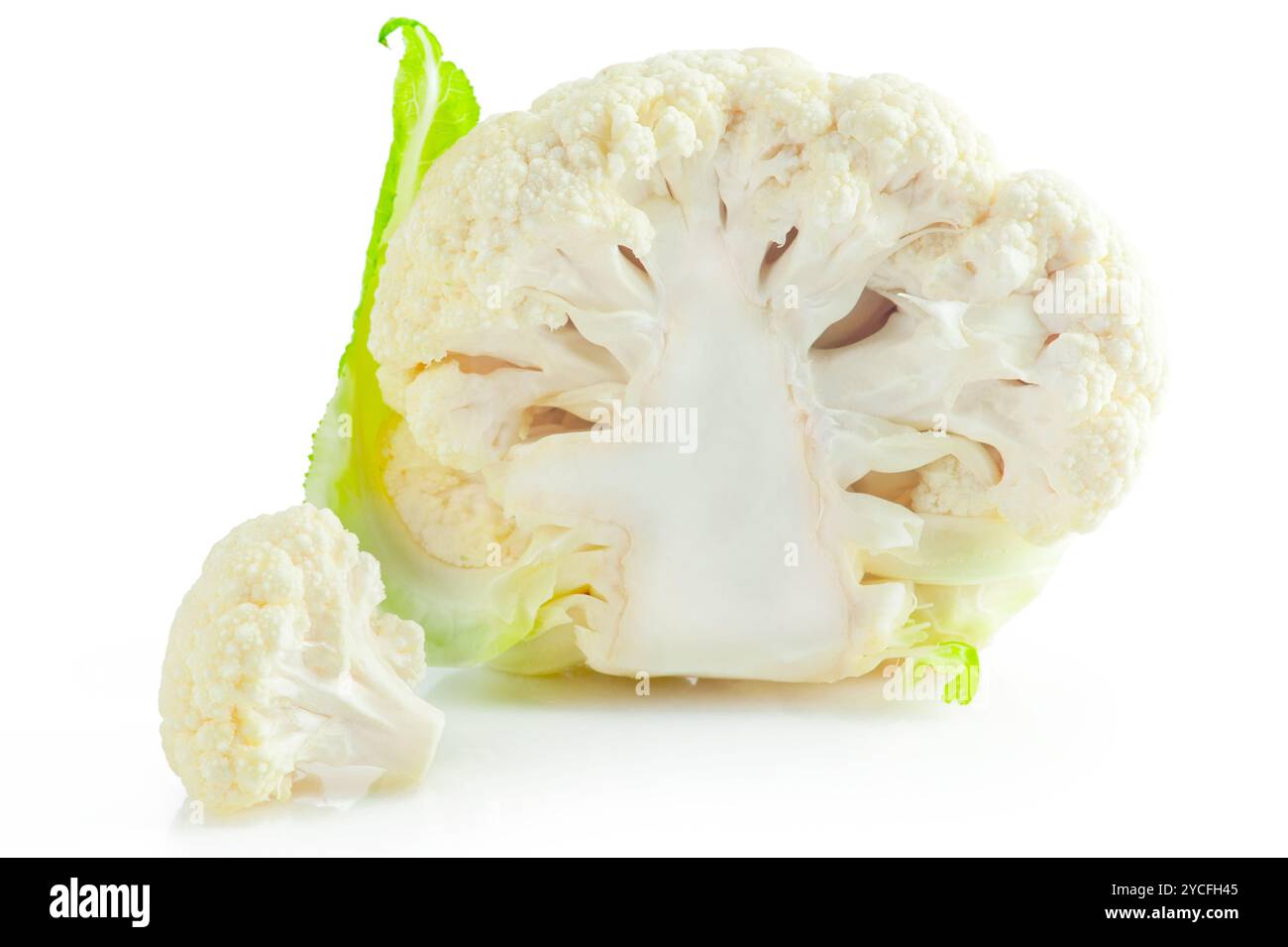 Fresh organic cauliflower cut Cut Out Stock Images & Pictures - Alamy