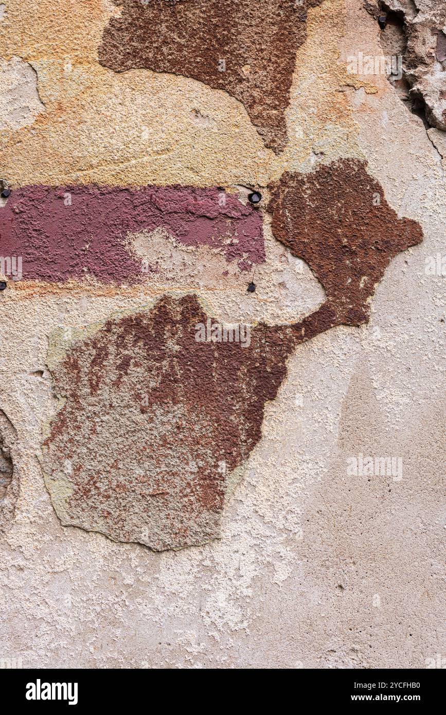 Wall of an old building, crumbling plaster, house facade, background ...