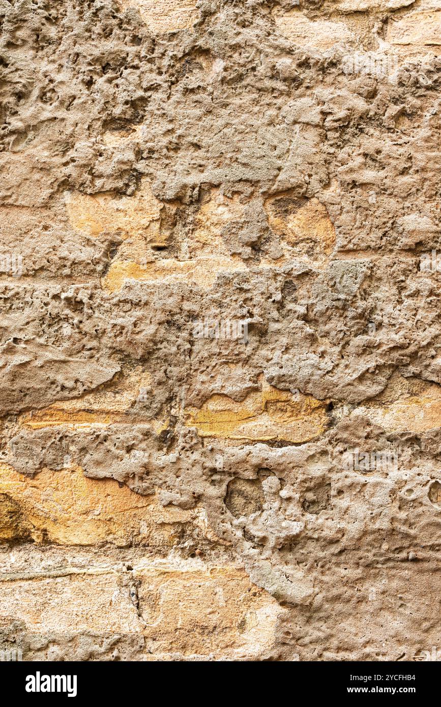 Wall of an old building, crumbling plaster, house facade, background ...
