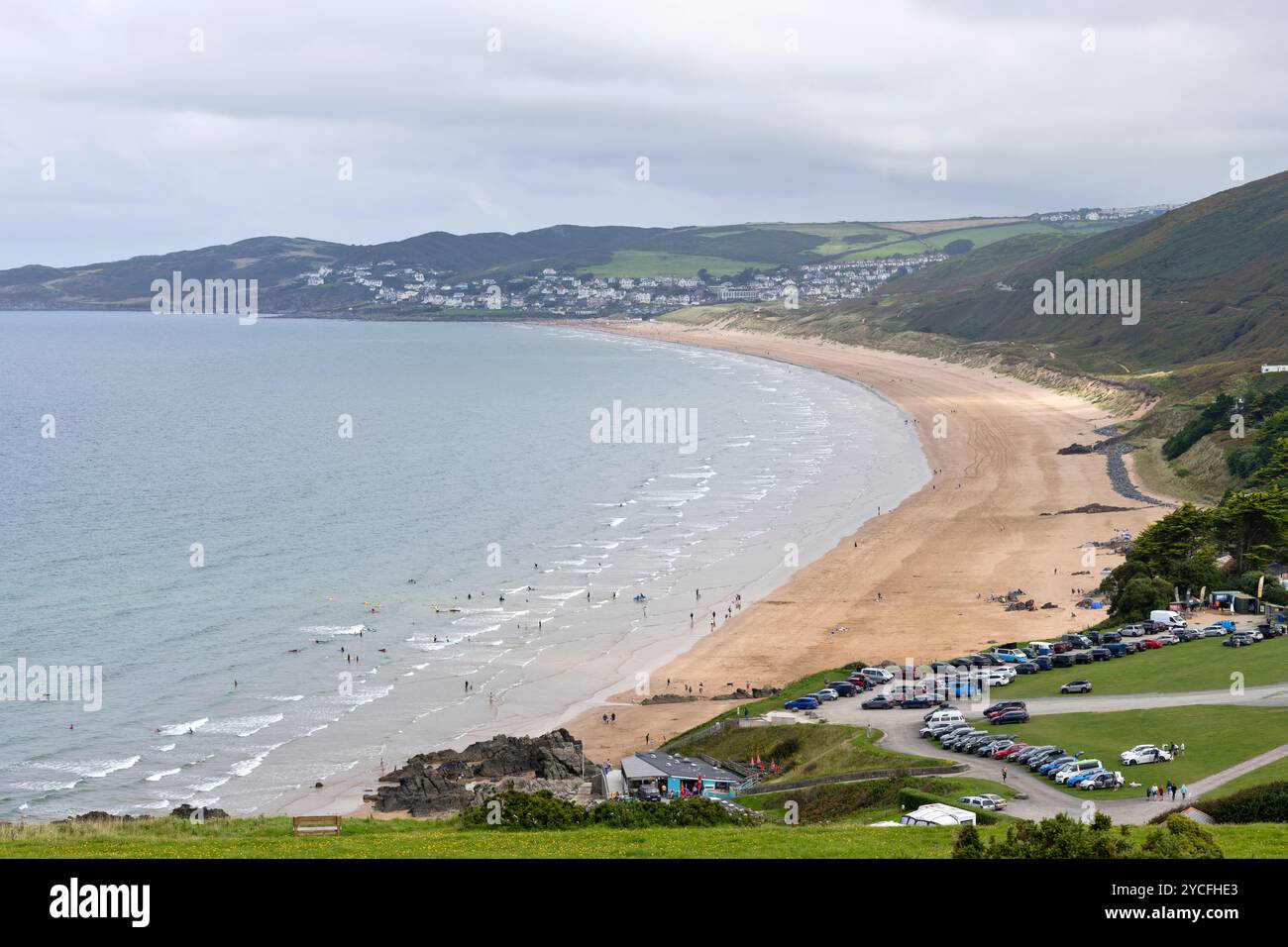 Woolacombe Beach from the headland near Baggy Point, North Devon ...