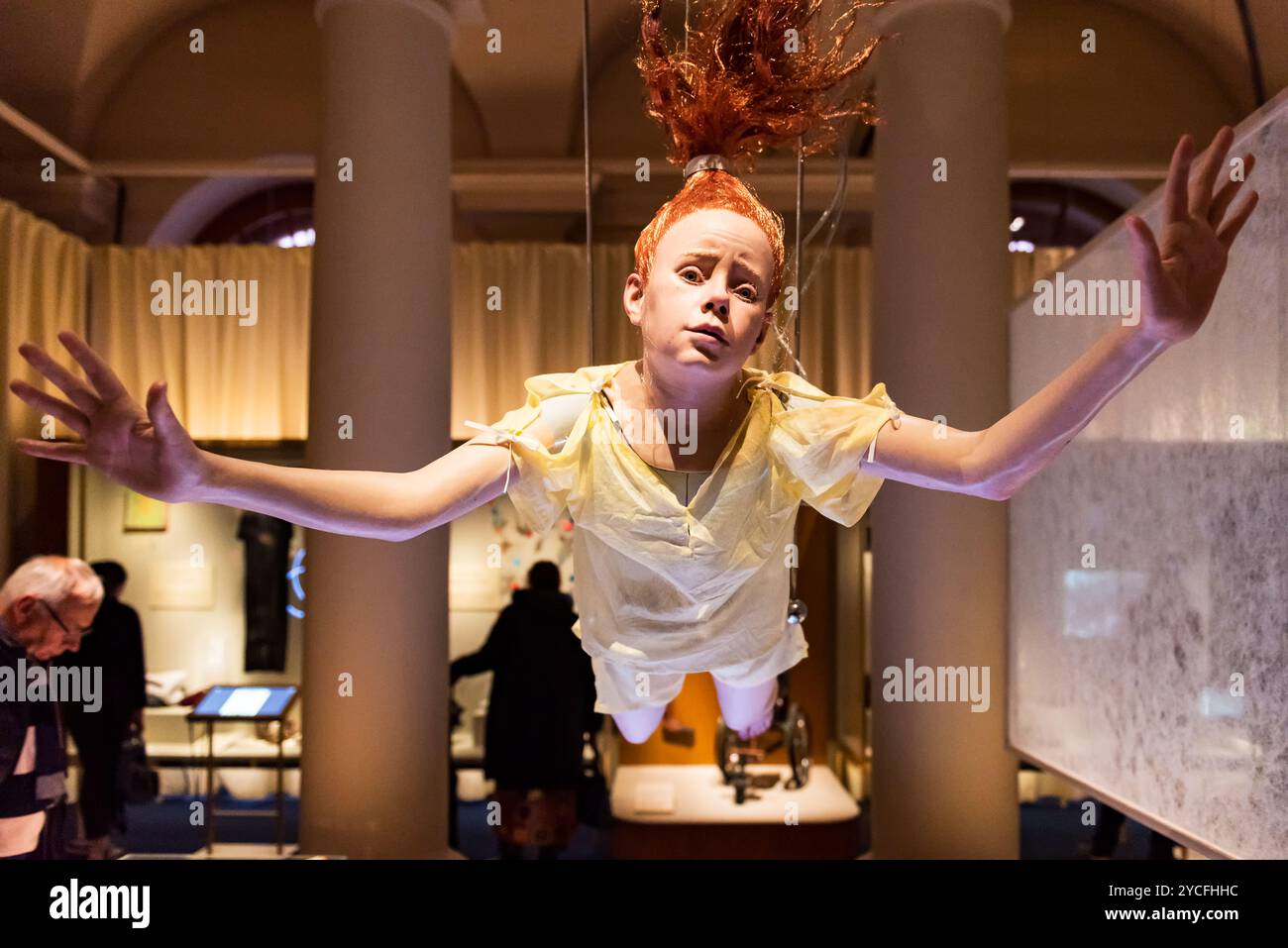 Stockholm, Sweden - May 05, 2024: Flying android or humanoid on public ...