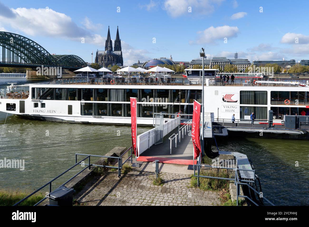 Cologne, Germany October 22 2024: the river cruise ship Viking Hlin is ...
