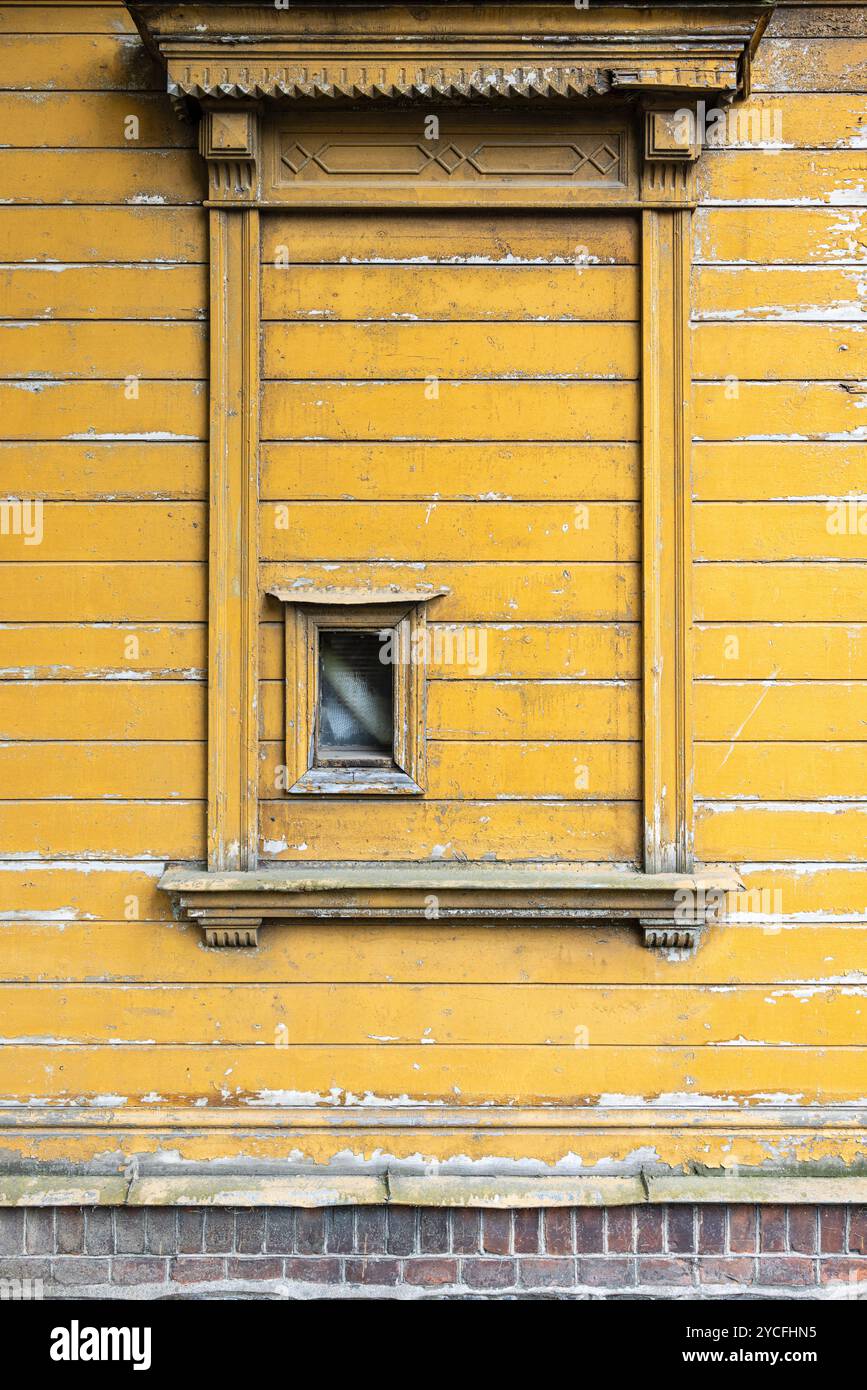 Wooden house with mock window Stock Photo - Alamy