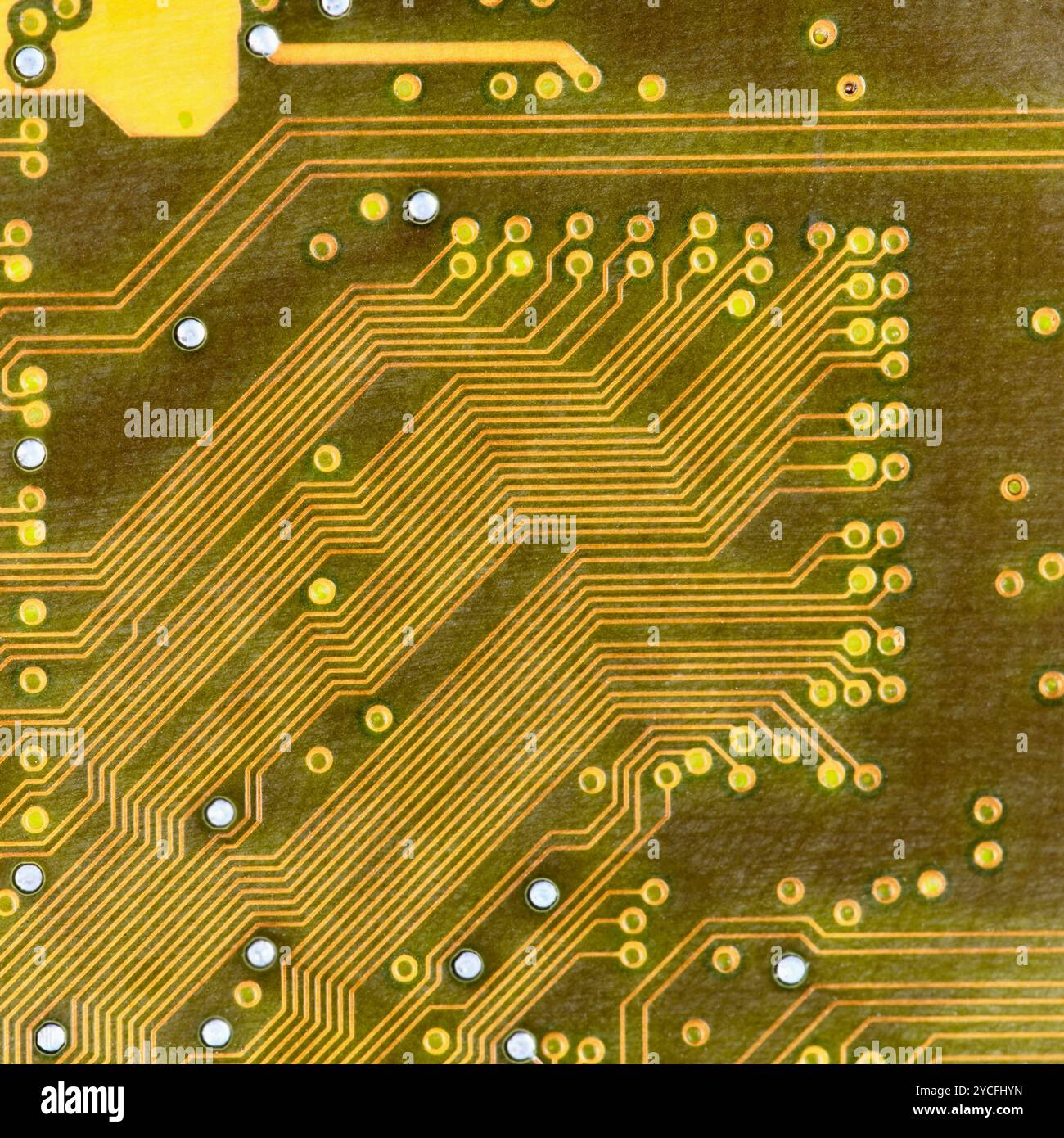 Hi-tech electronic circuit board golden texture Stock Photo - Alamy
