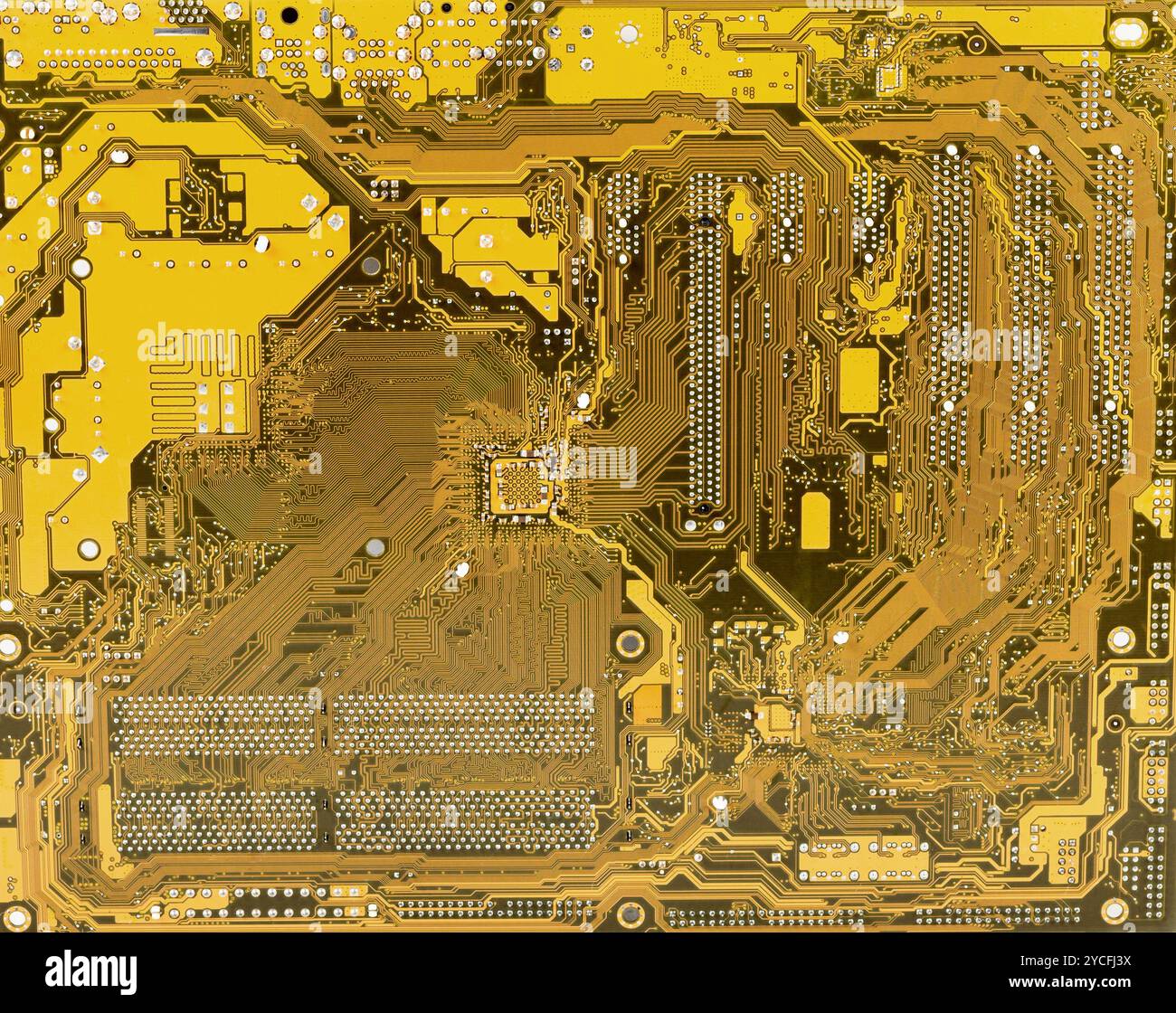 Electronic background texture from yellow circuit board Stock Photo - Alamy