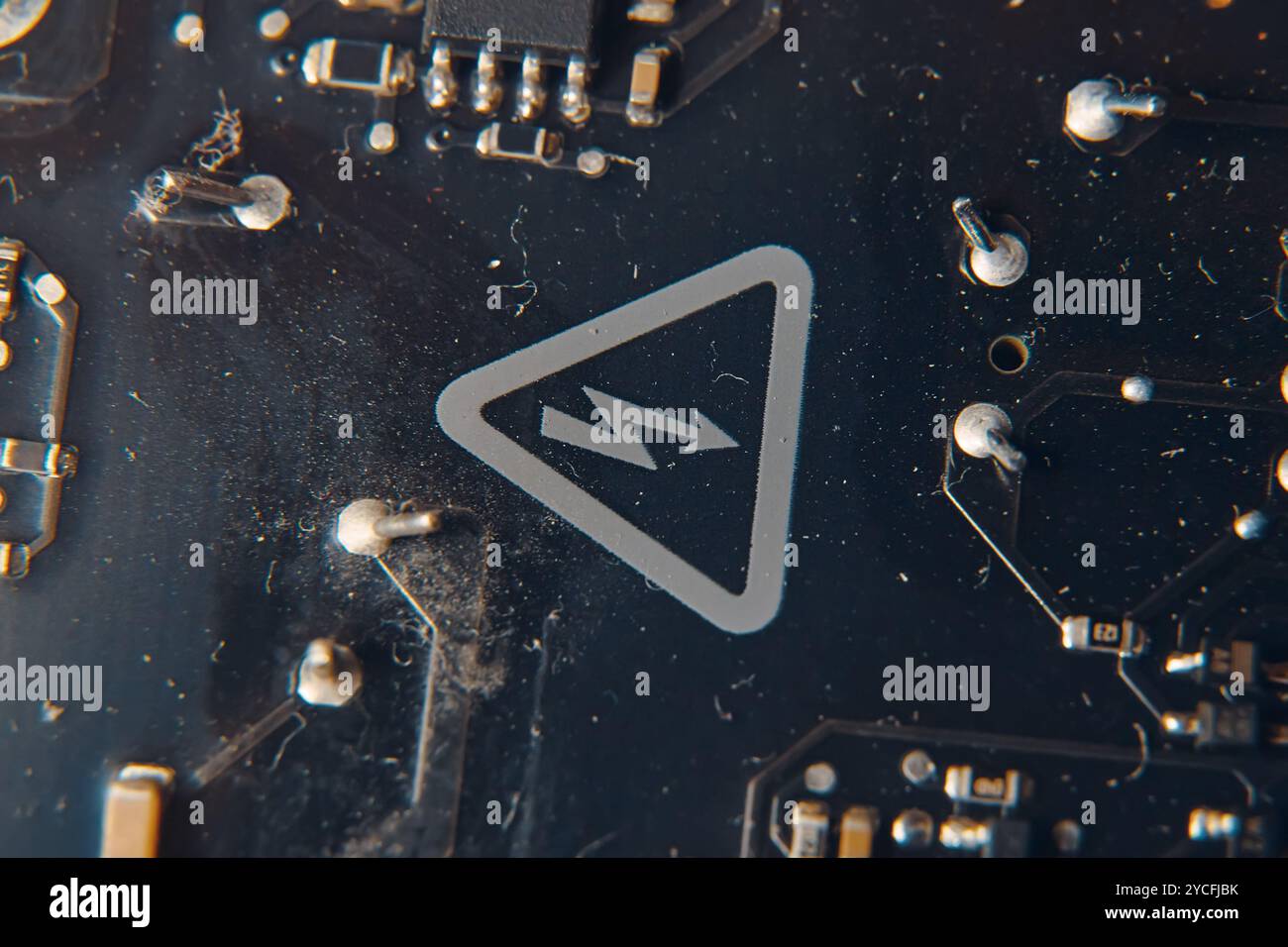 Closeup image of a circuit board featuring a prominent electrical ...