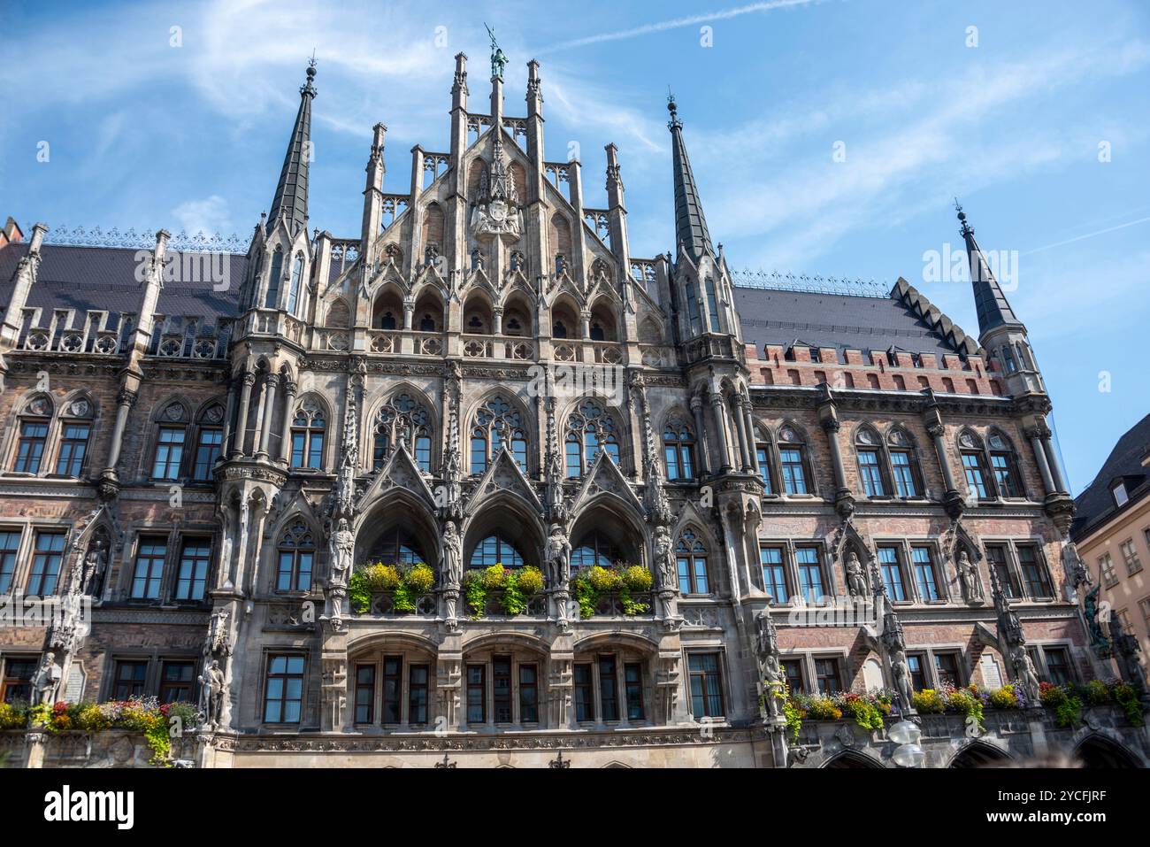 New Town Hall on Marienplatz, Neo-Gothic, Munich, Bavaria, Germany ...