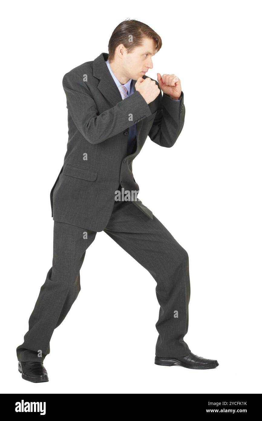 Man in combat stance Stock Photo - Alamy