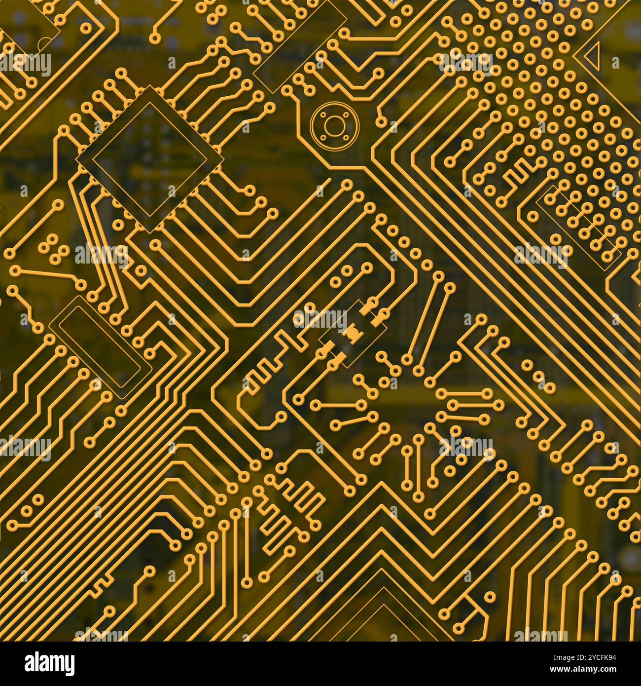 Abstract golden electronic industrial circuit board background Stock ...