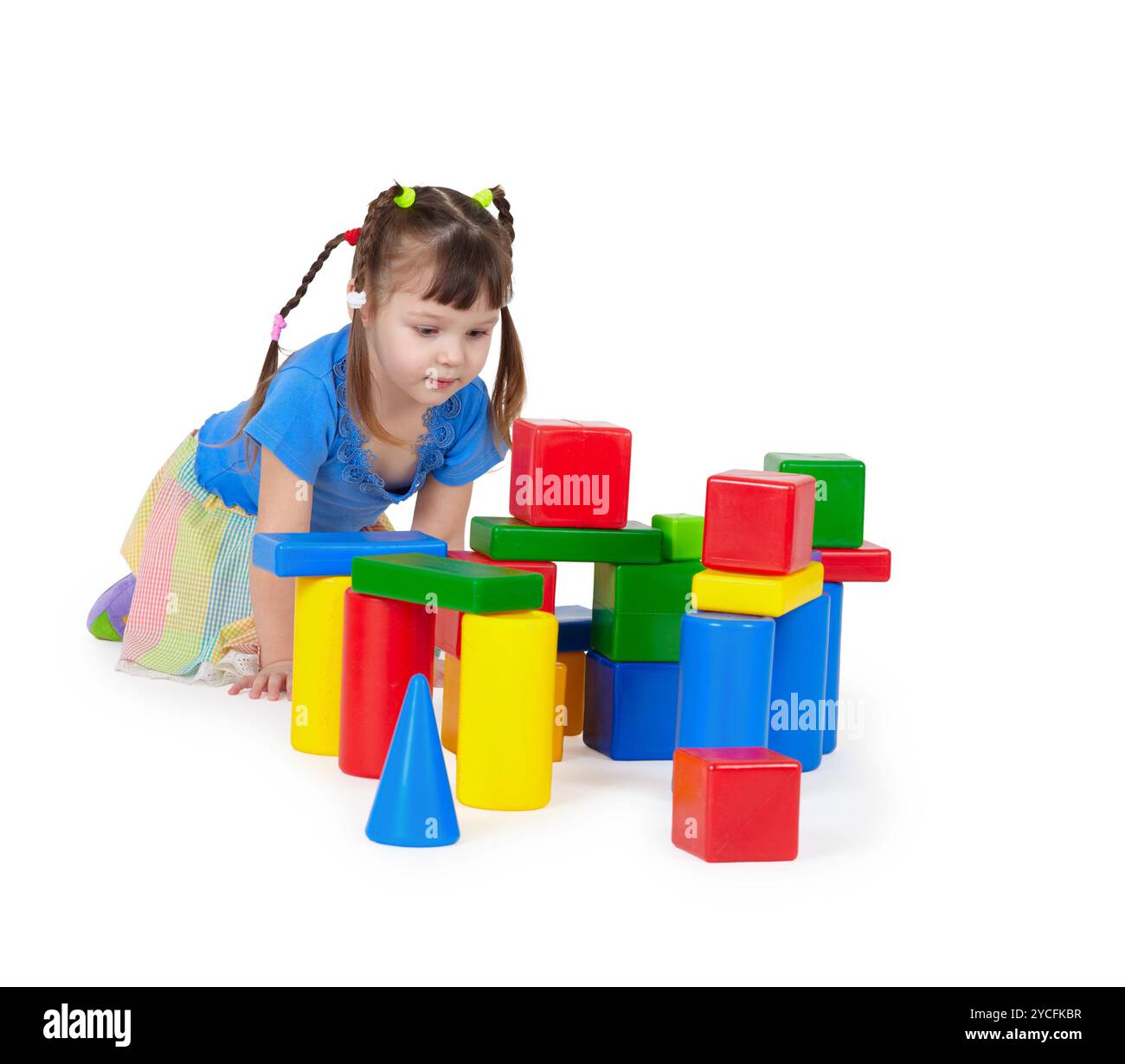 Child playing isolated on white background Stock Photo - Alamy