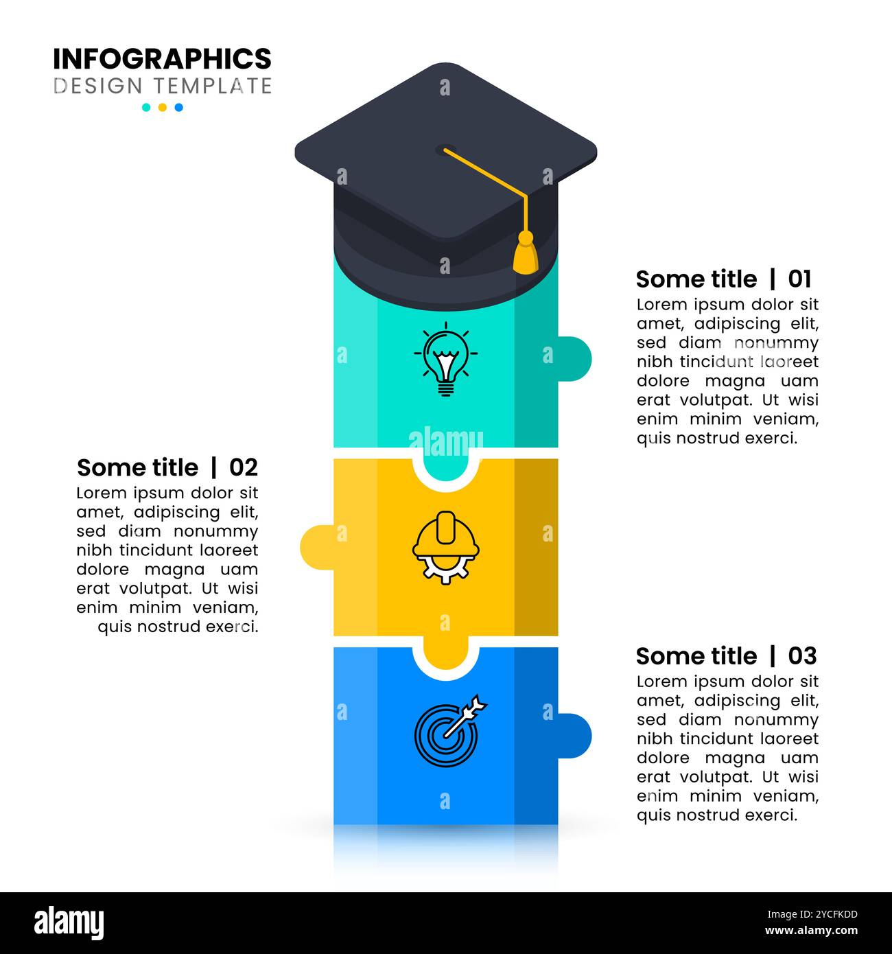 Infographic template with icons and 3 options or steps. Education ...