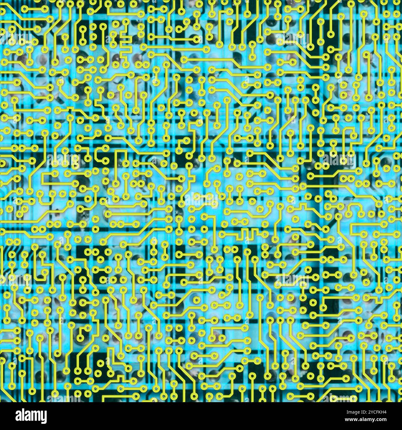 Circuit board blue yellow hi-res stock photography and images - Alamy