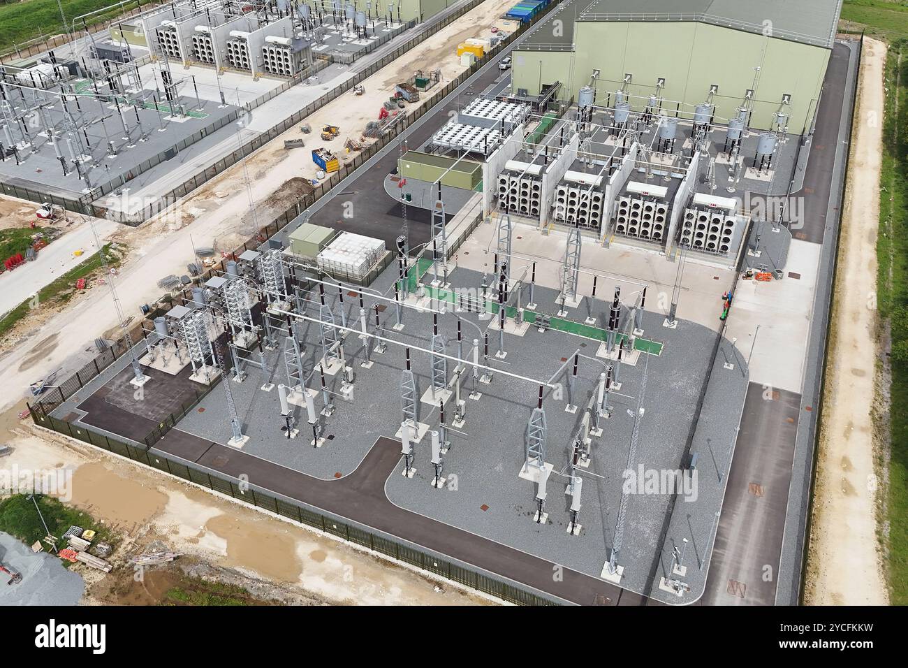 aerial view of Dogger Bank Wind Farm converter station, Creyke Beck ...