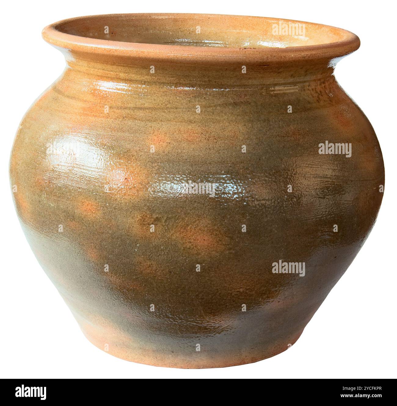 Old ceramic pot on white background Stock Photo - Alamy