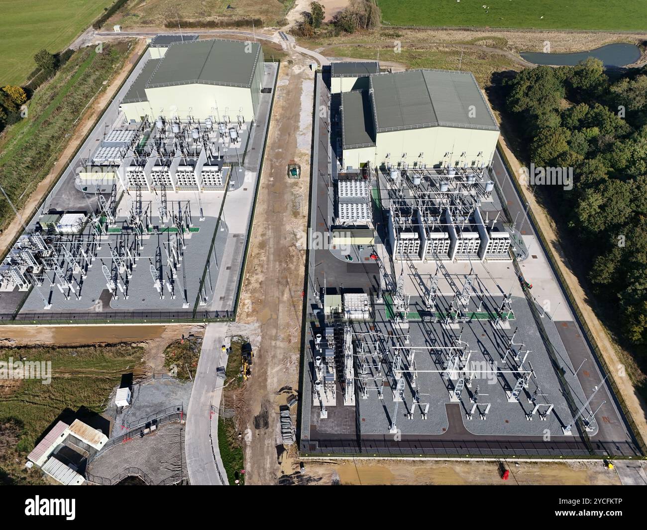 aerial view of Dogger Bank Wind Farm converter station, Creyke Beck ...