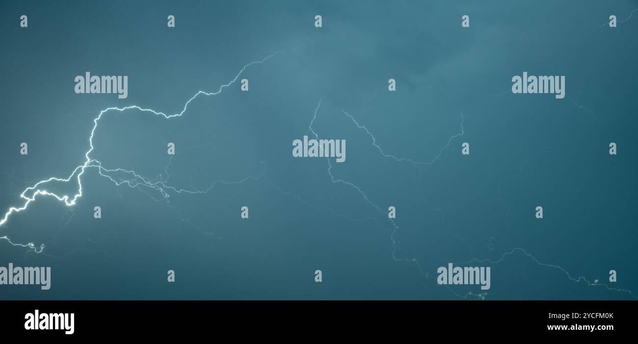 Panoramic photograph lightning flashes Stock Photo - Alamy