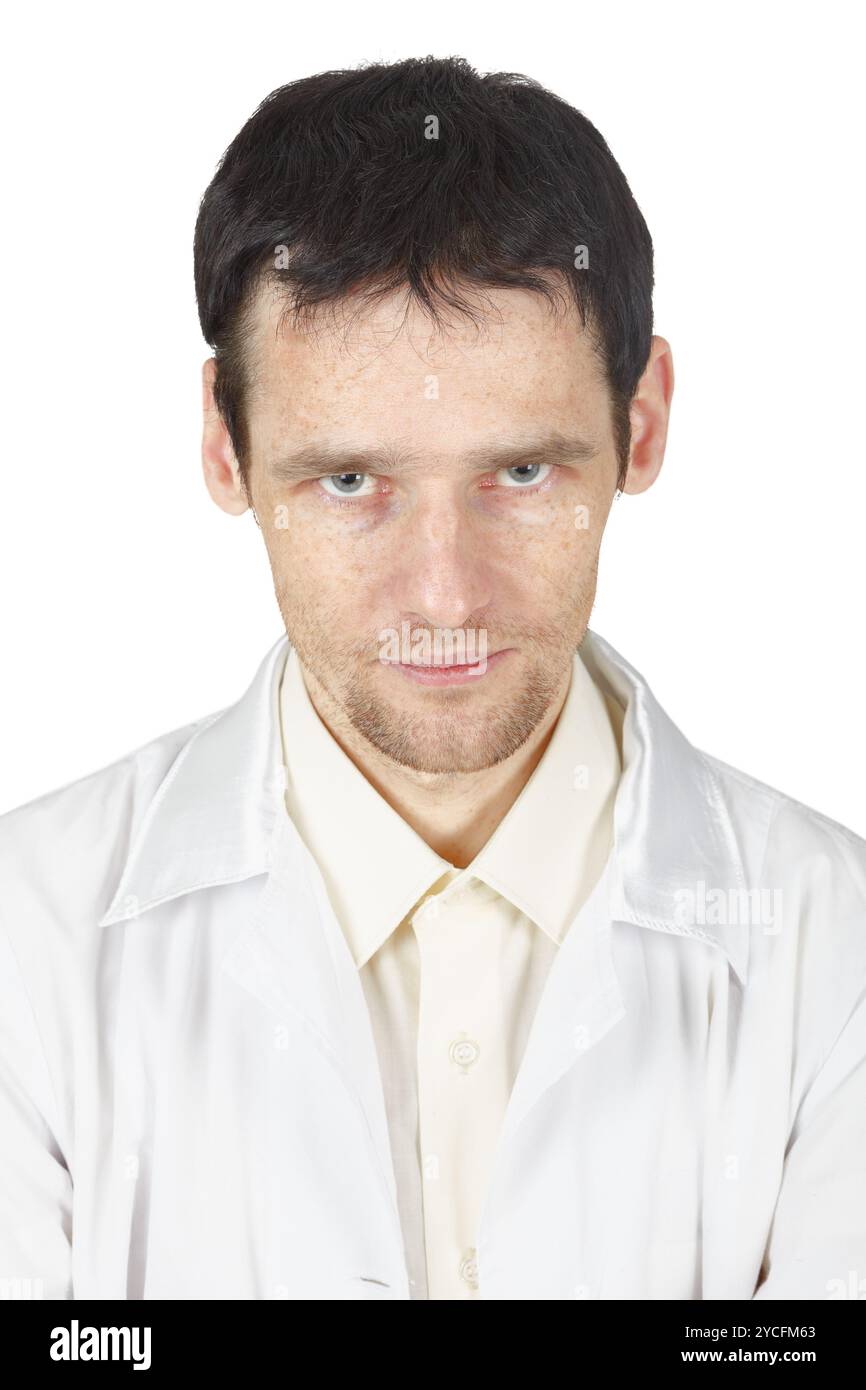 Not a good gaze of a young doctor Stock Photo - Alamy