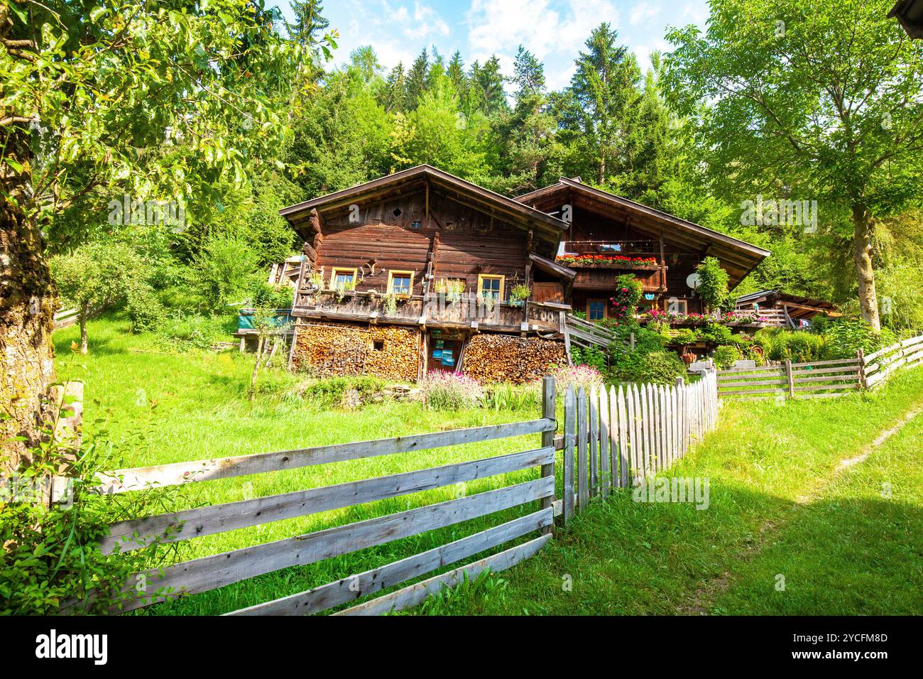 The mountain farm "Anger", Ultental Valley, South Tyrol, Italy Stock ...