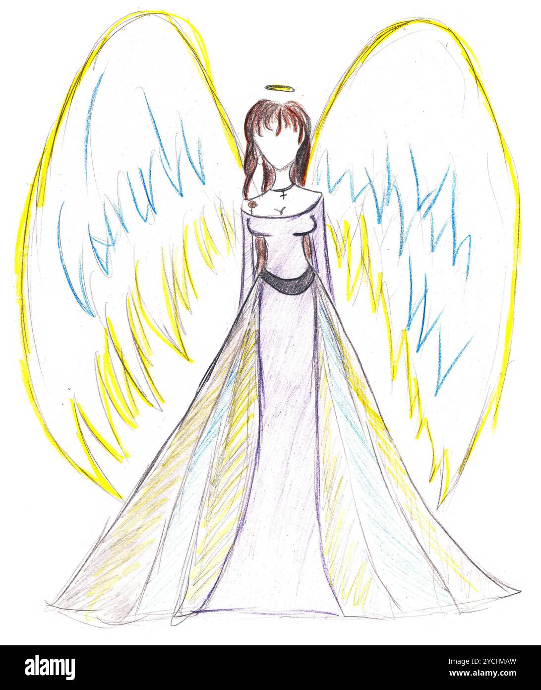 Angel line drawing hi-res stock photography and images - Alamy