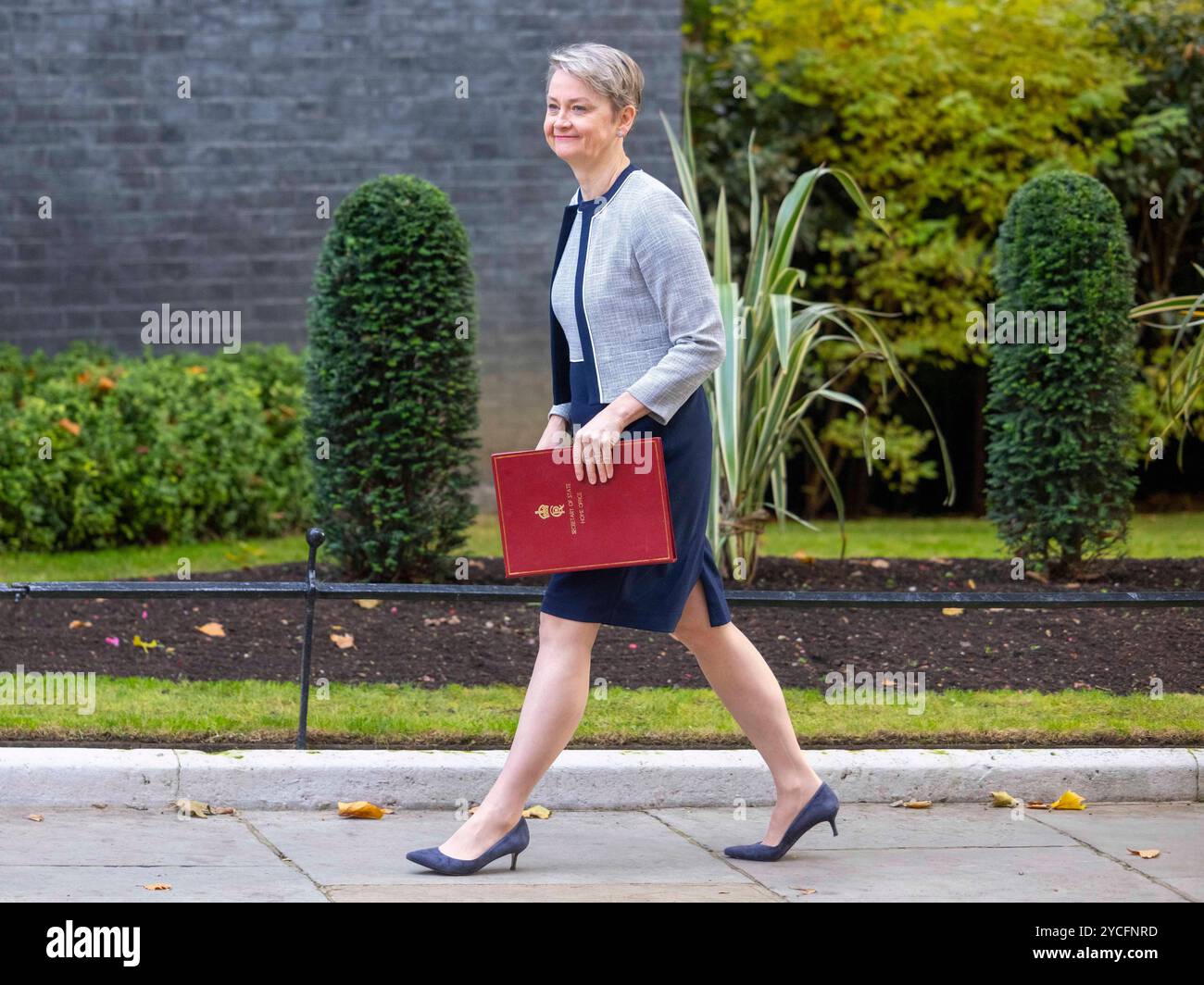 Yvette Cooper, Home Secretary, in Downing Street for a Cabinet meeting ...