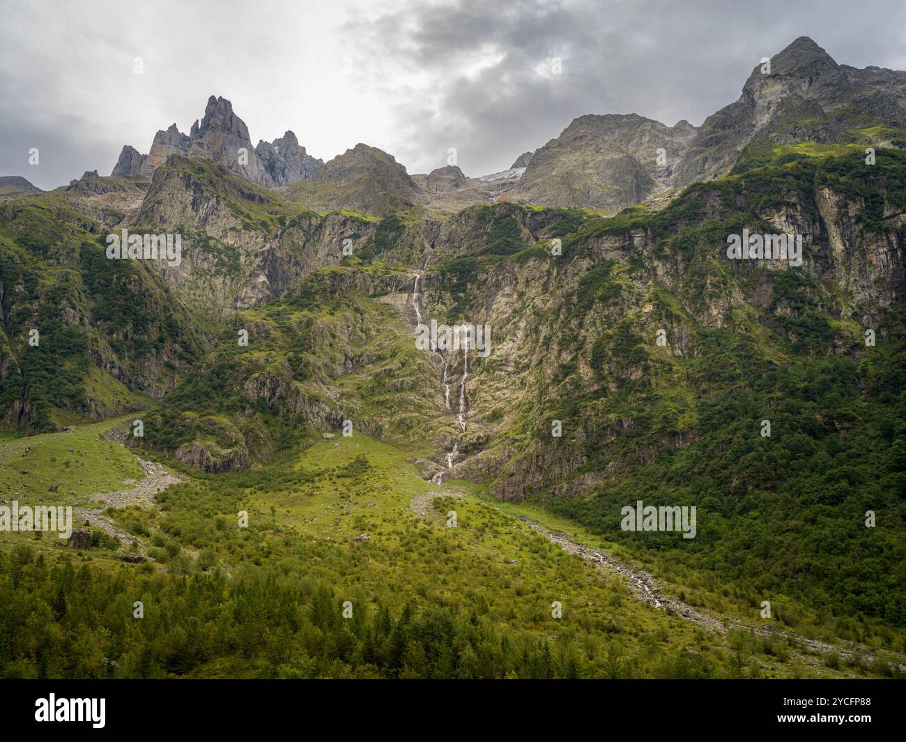 Mountain panorama with clouds Stock Photo - Alamy