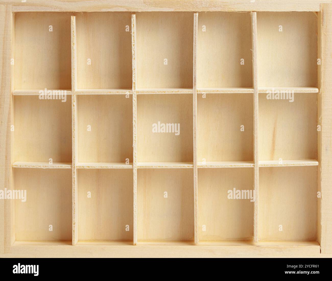 Wooden box on fifteen cells similar to a rack Stock Photo - Alamy