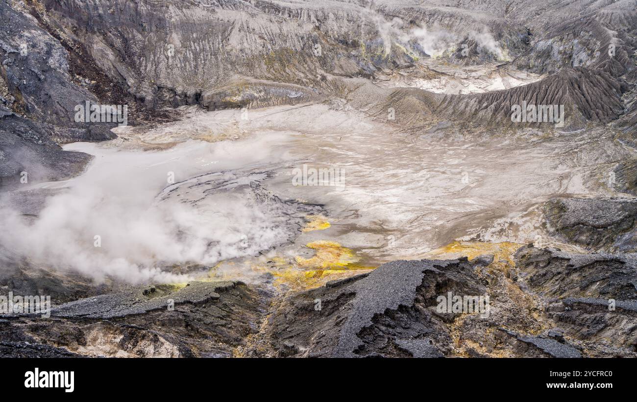 Crater of Tangkuban Perahu active volcano West Java Indonesia Stock ...